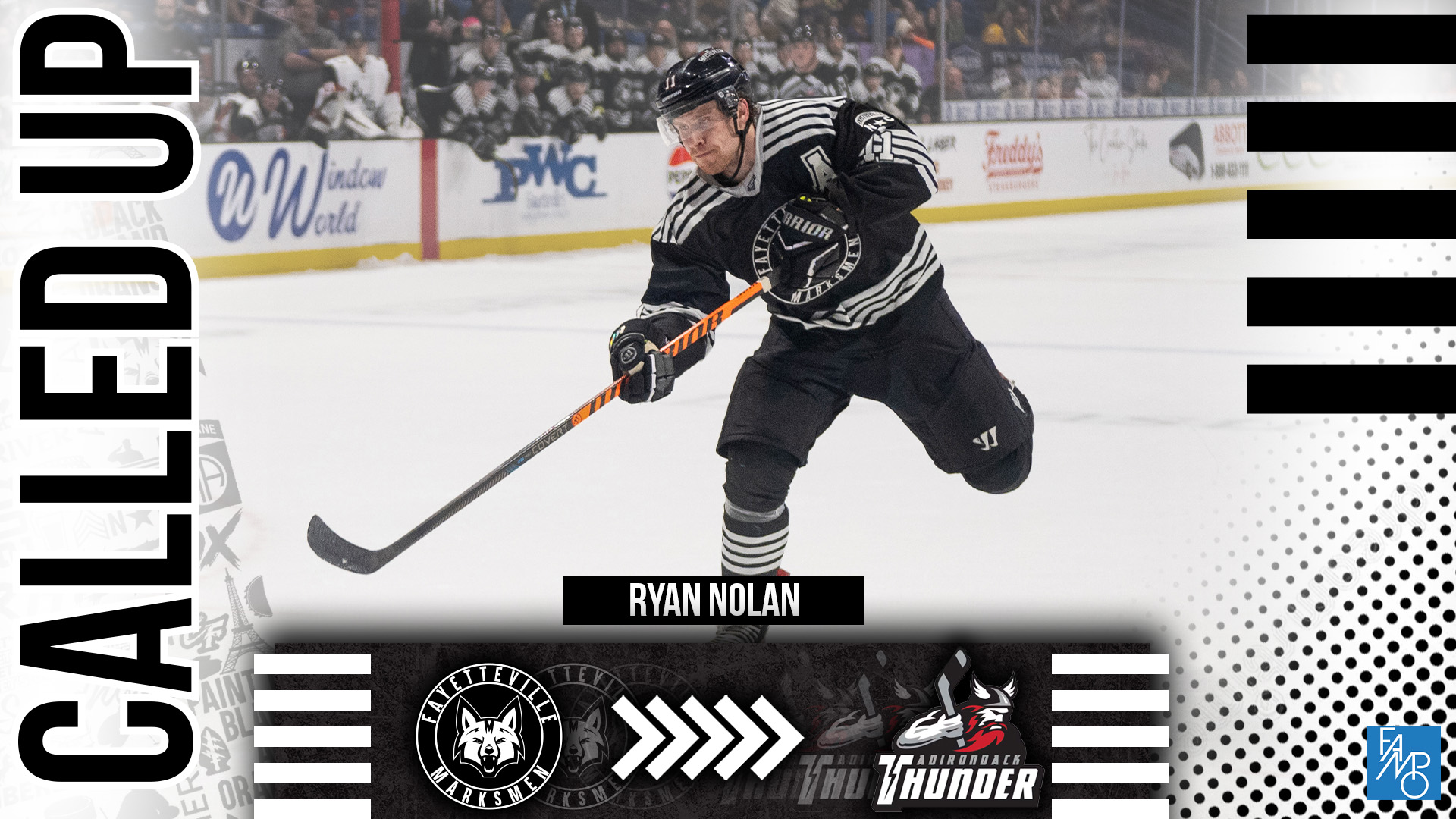 Nolan Called Up to Adirondack - Fayetteville Marksmen Pro Hockey