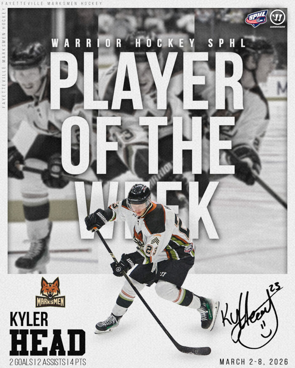 KYLER HEAD NAMED WARRIOR SPHL PLAYER OF THE WEEK - Fayetteville ...